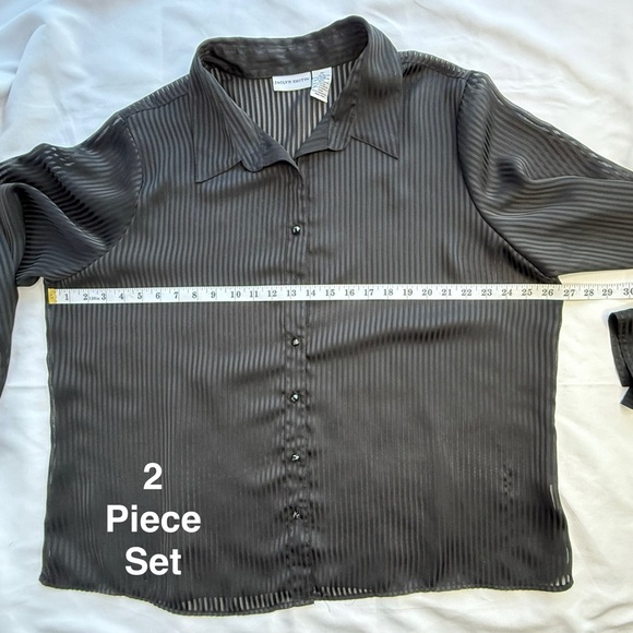 Jaclyn Smith | Tops | 2x Jaclyn Smith Black Monotone Striped Blouse ...